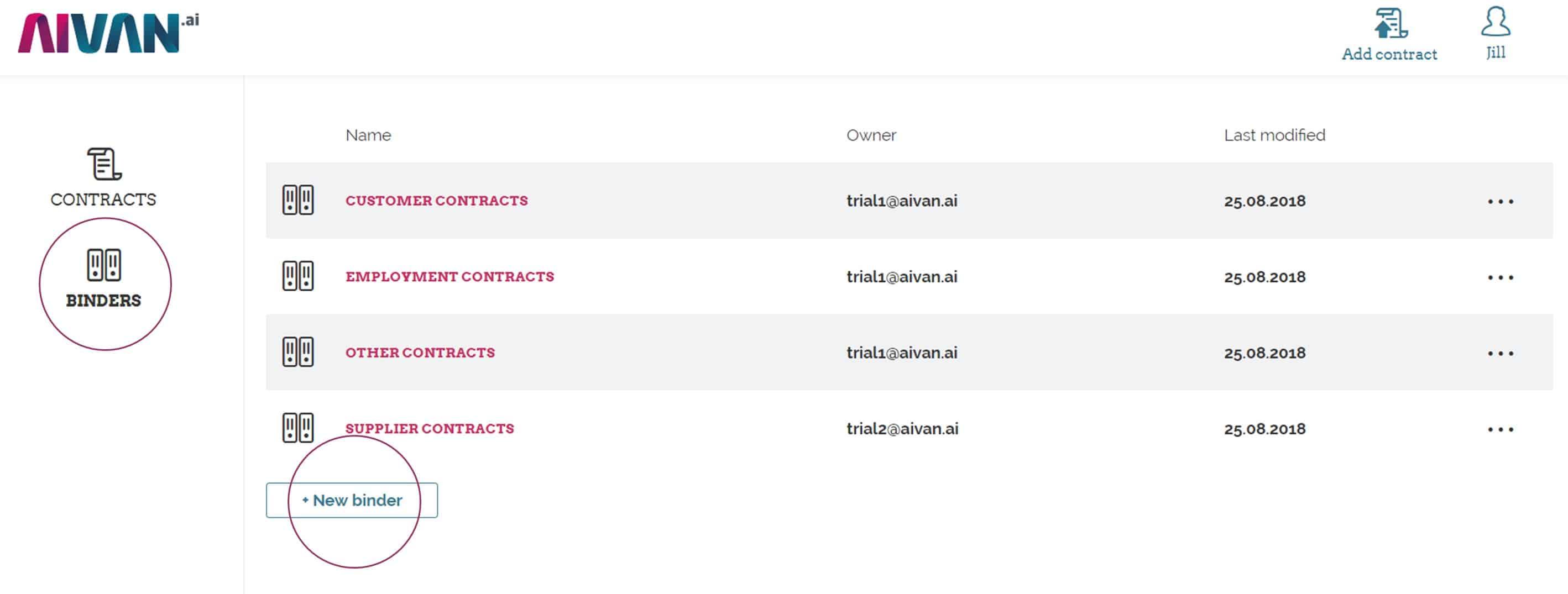 Create a new binder | Zefort