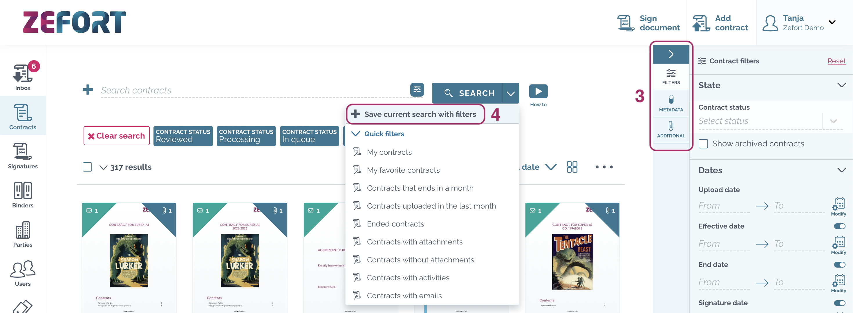 How to filter search results? | Zefort