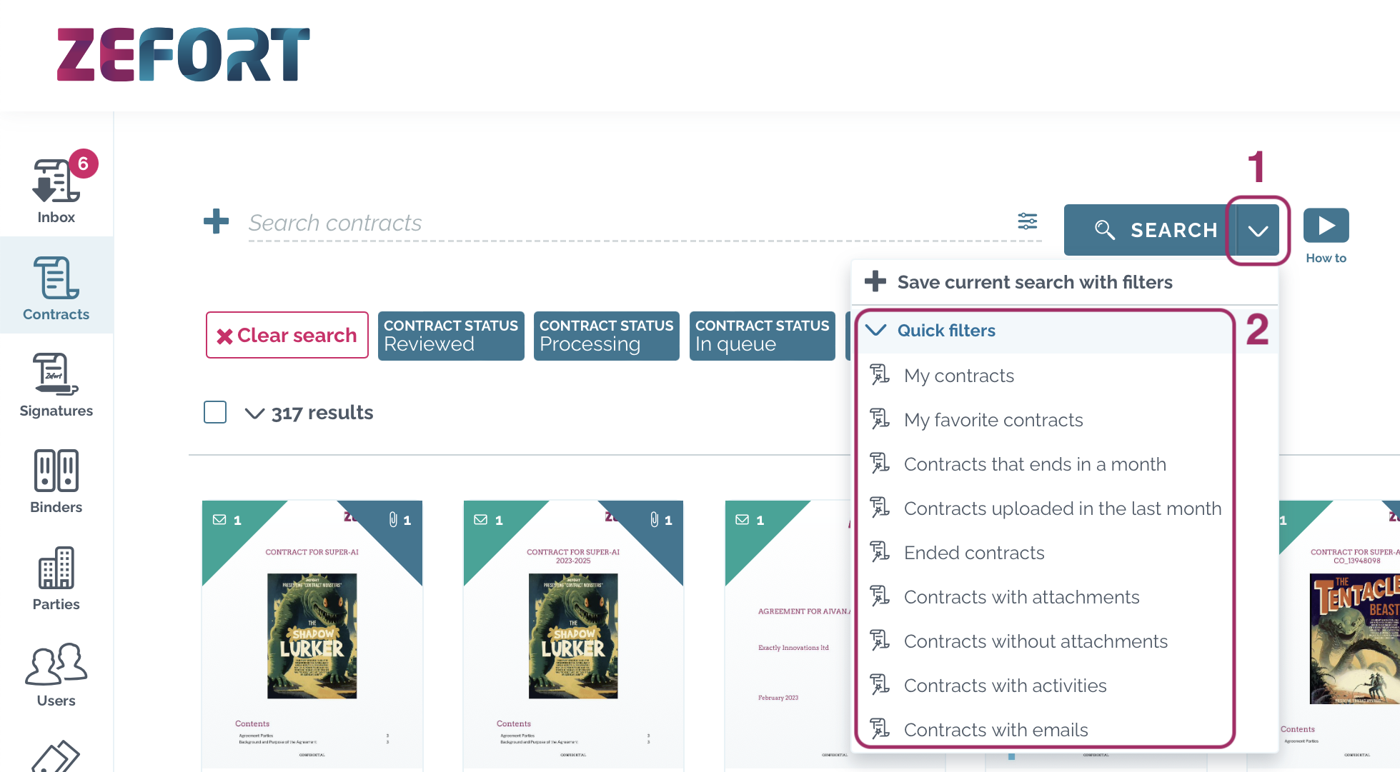 How to filter search results? | Zefort