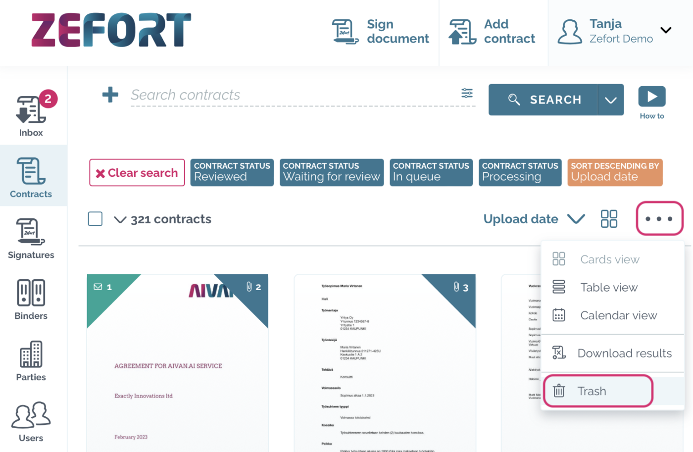 Trash management | Zefort