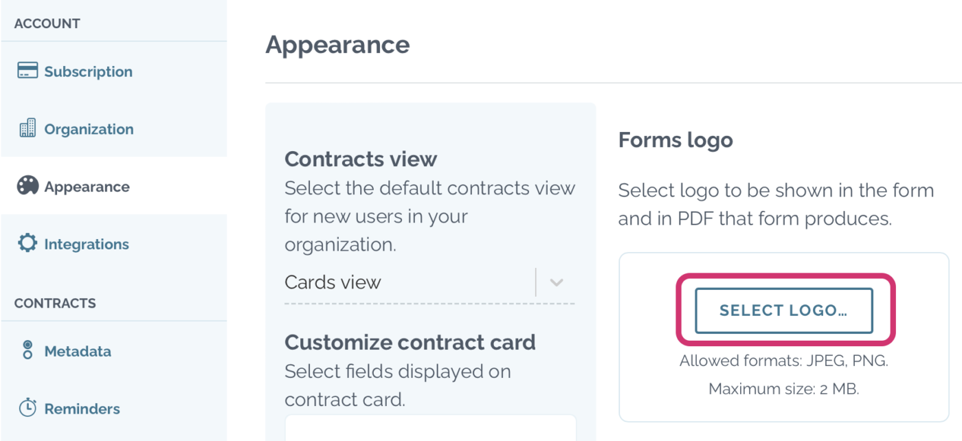 Set default logo for Forms | Zefort
