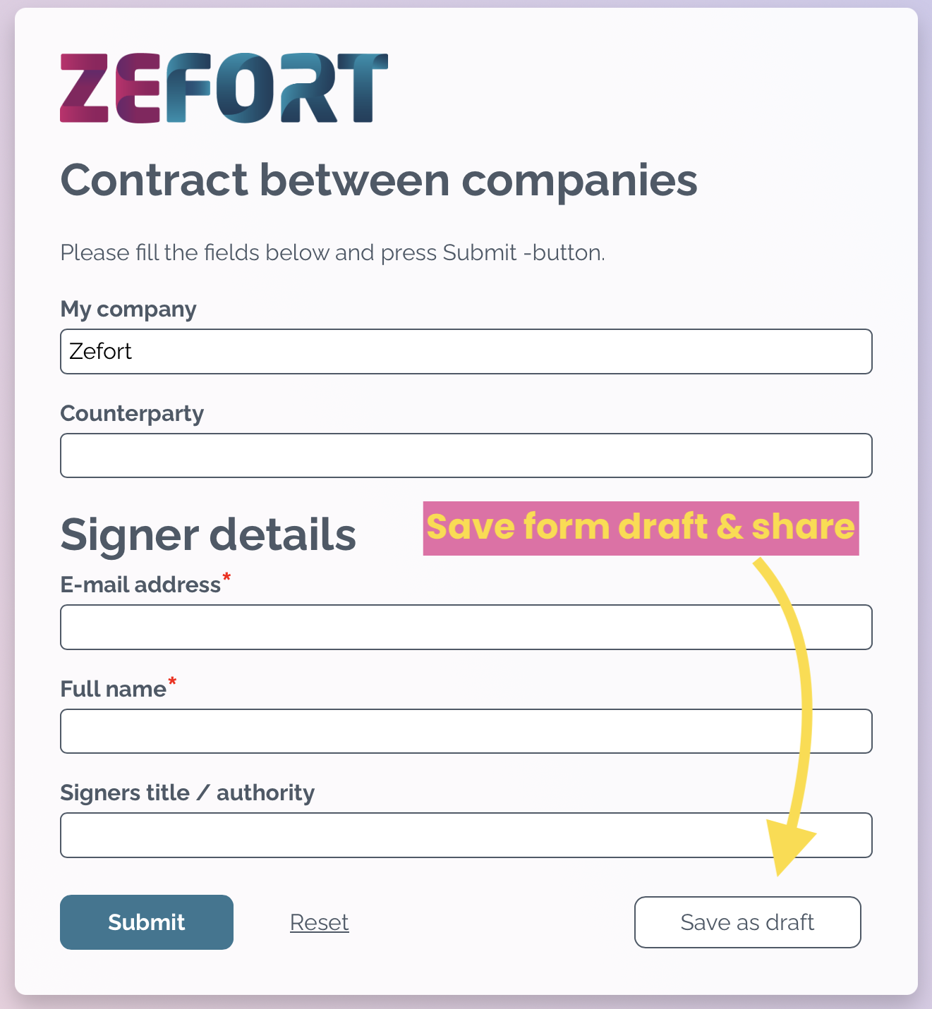 What’s new 4.12.2023 🎁 - Saving and sharing form drafts | Zefort