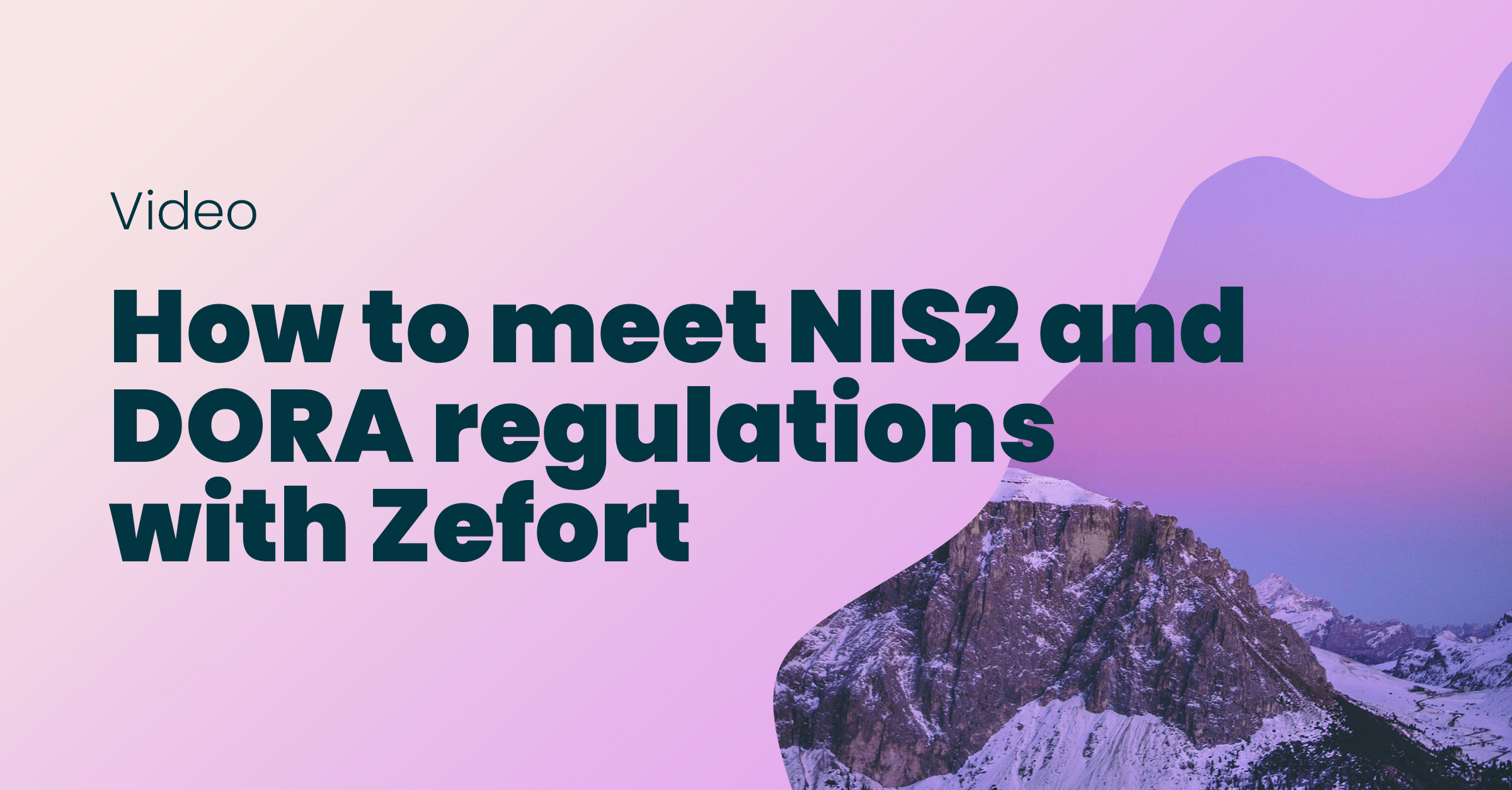 Video: How to meet NIS2 and DORA regulations with Zefort | Zefort
