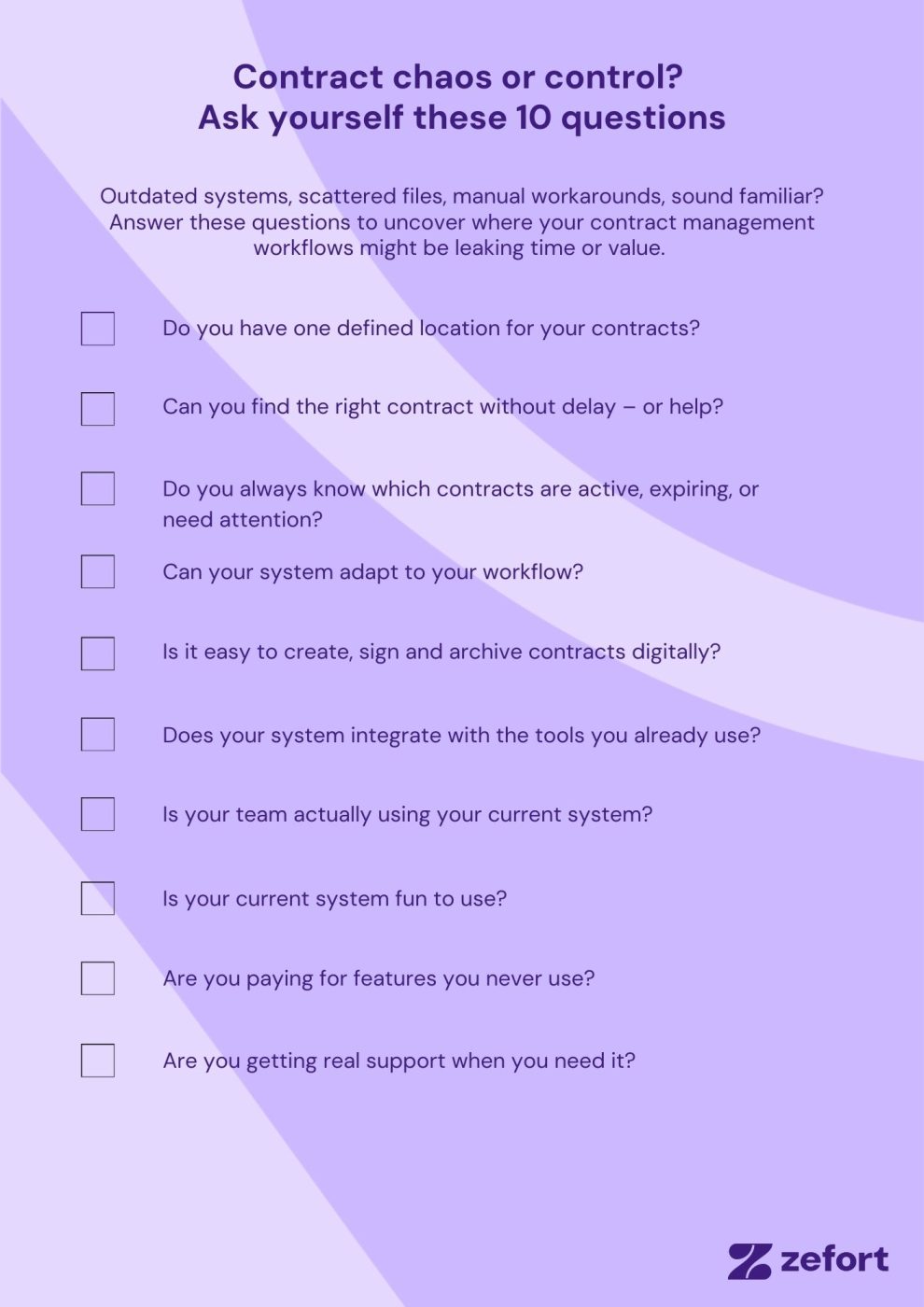 10 Questions to Evaluate Your Contract Management System | Zefort