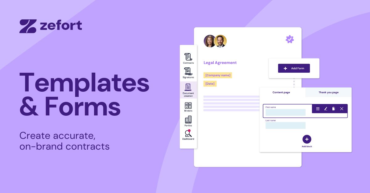Contract creation with Zefort’s Templates & Forms | Zefort